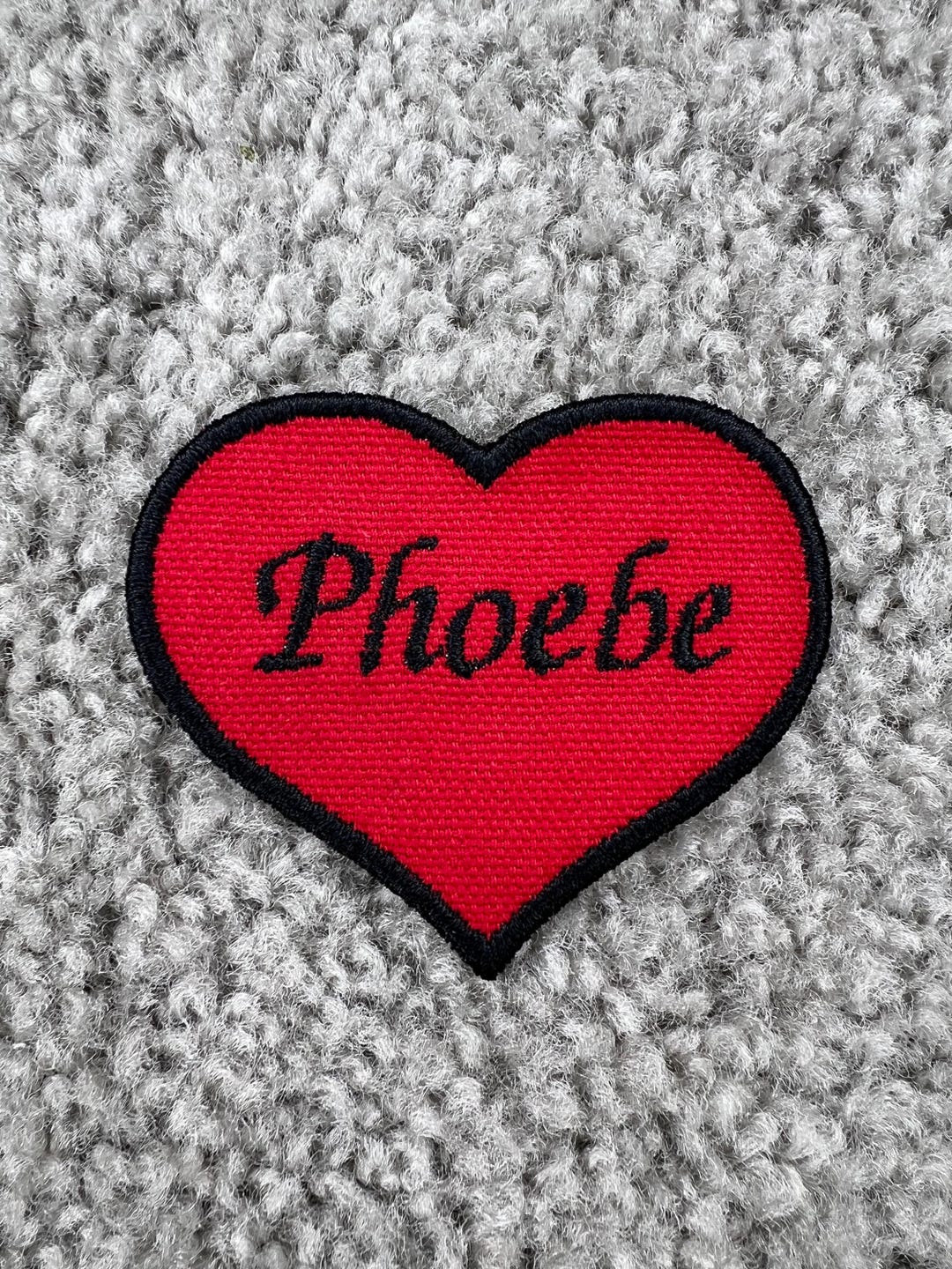 Custom Embroidered Heart Patch, Iron-on Name Tag (3x2 Inch) Valentine's ...