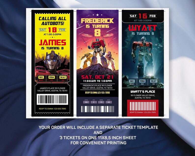 Transformers One Party Ticket, Printable Rescue Bots Birthday ...