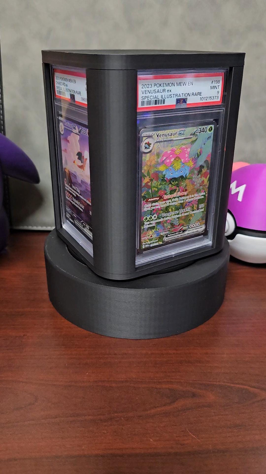 TCG Graded Card Display Box - Optional Motorized Rotating Stand - Etsy