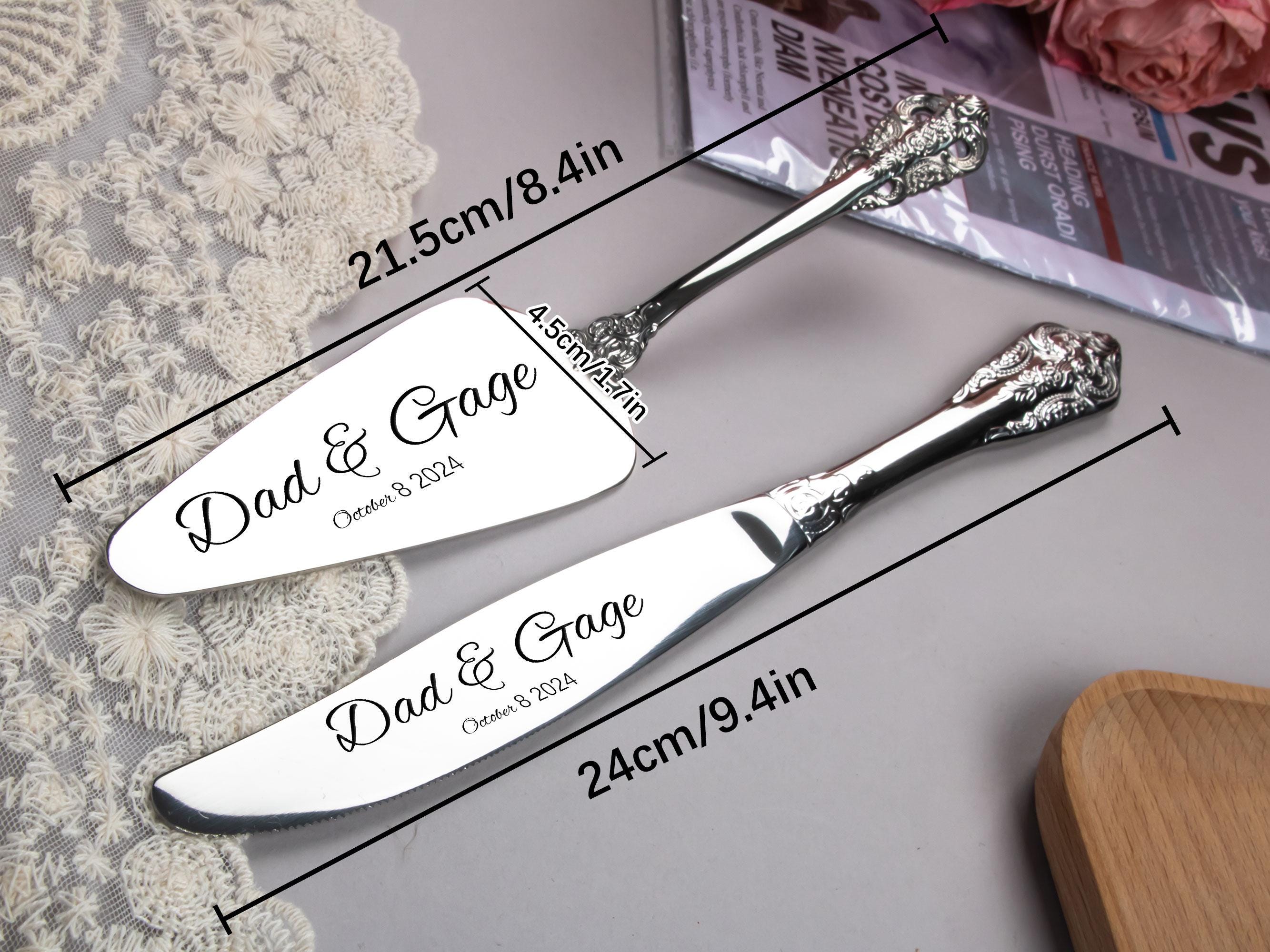 Personalized Wedding Cake Knife Set: Engraved Stainless Steel Server - Etsy