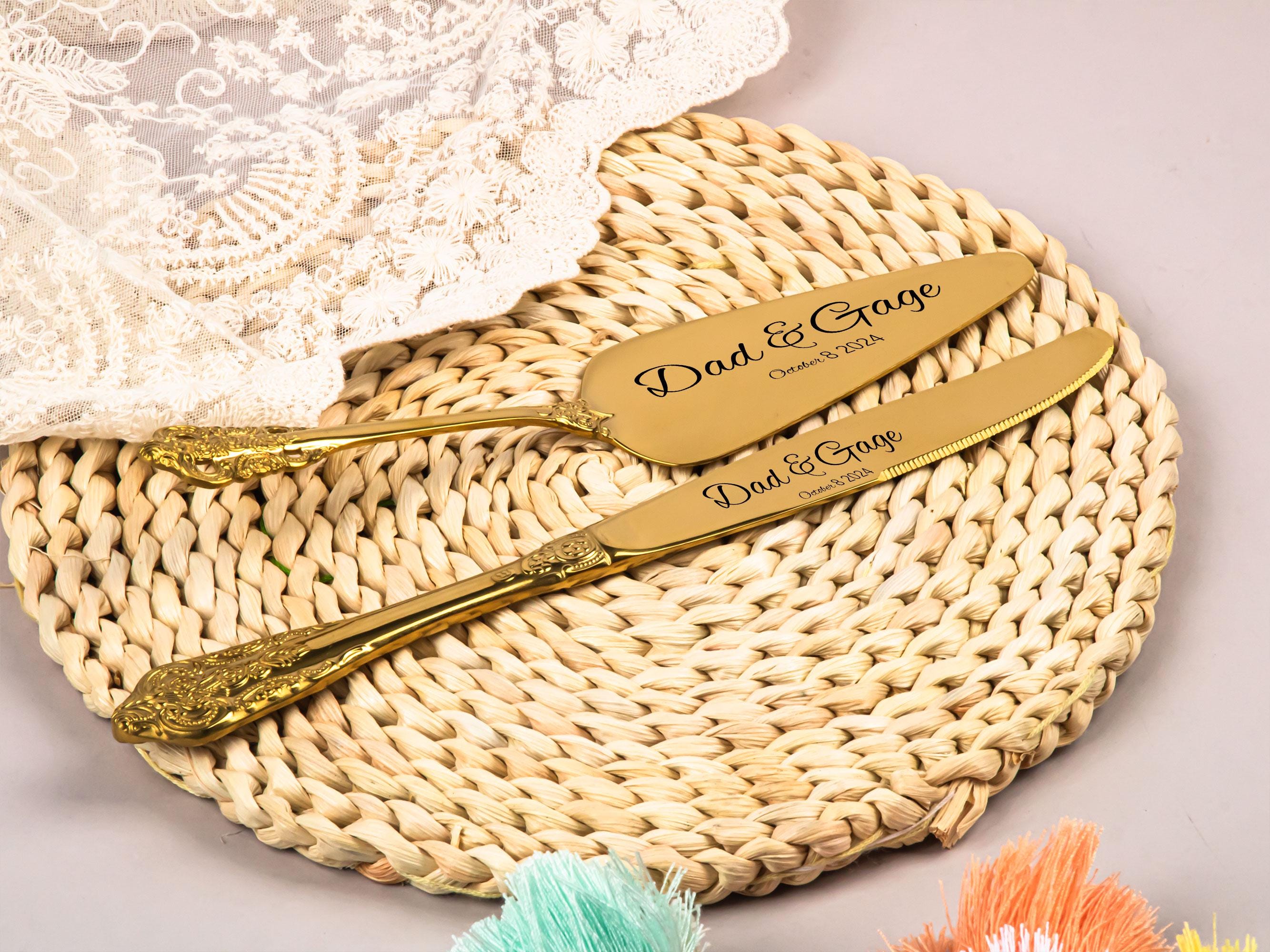 Personalized Wedding Cake Knife Set: Engraved Stainless Steel Server - Etsy