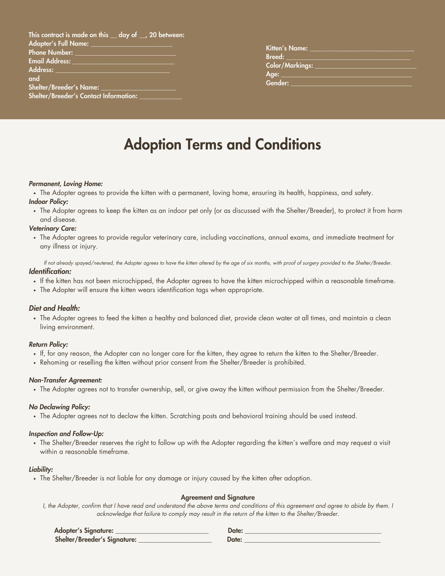 Editable Pet Adoption Contract Template: Customizable Agreement (canva ...
