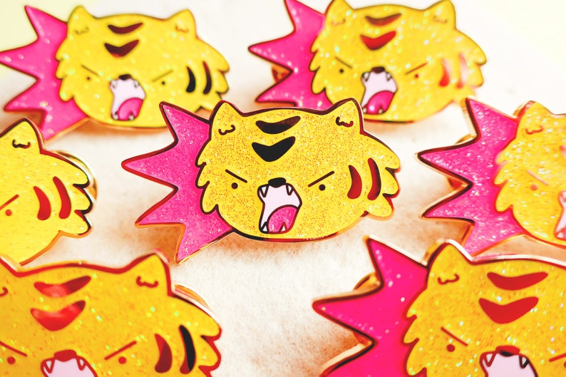 Boom Tiger Enamel Pin | Etsy