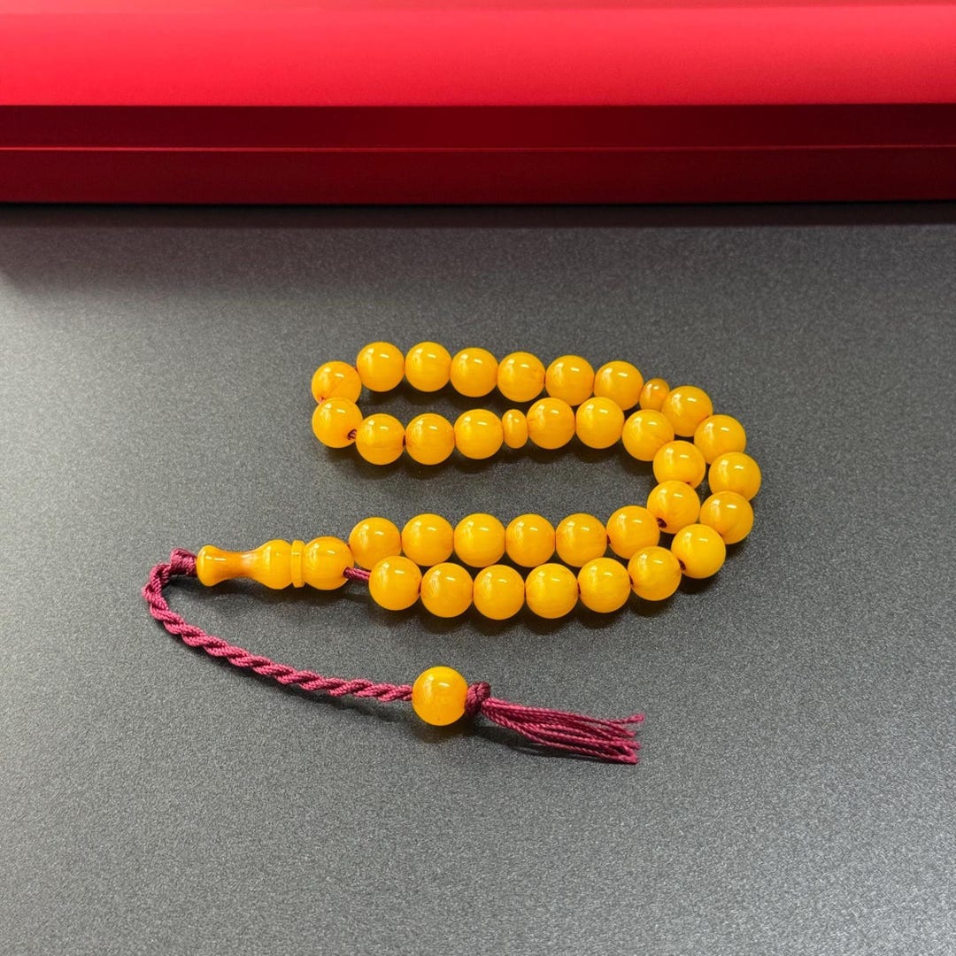 Faturan Amber, Bakelite Rosary, Islamic Rosary, Tasbih, Amber Rosary ...