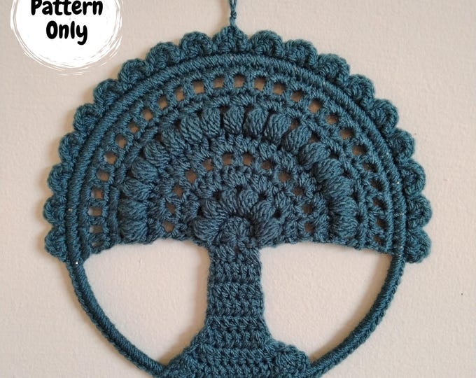 Crochet Tree of Life Mandala Wall Hanging 14” - Etsy