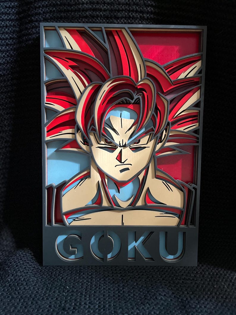 Dragon Ball Goku Anime Wooden 3D Decor Portrait - Etsy
