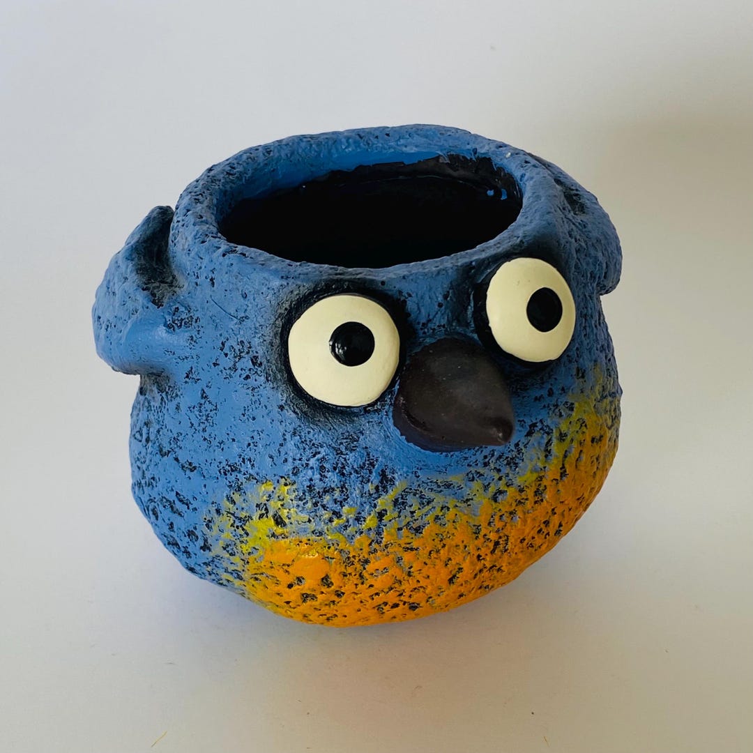 Winkle Blue Bird Planter – Mini Succulent Pot by Blobhouse | Whimsical ...