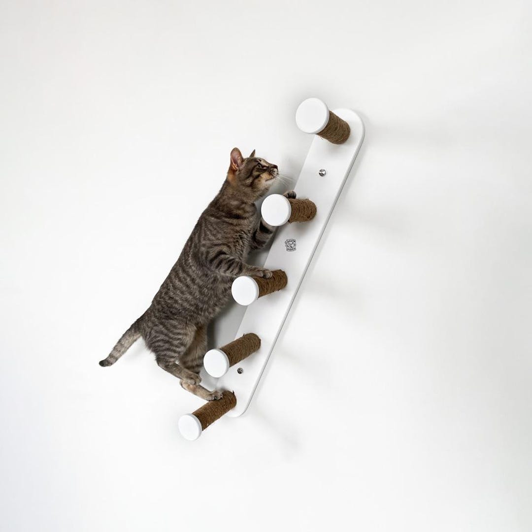 Modern Cat Ladder: Wall Mounted Jute Rope Climber & Scratcher - Etsy