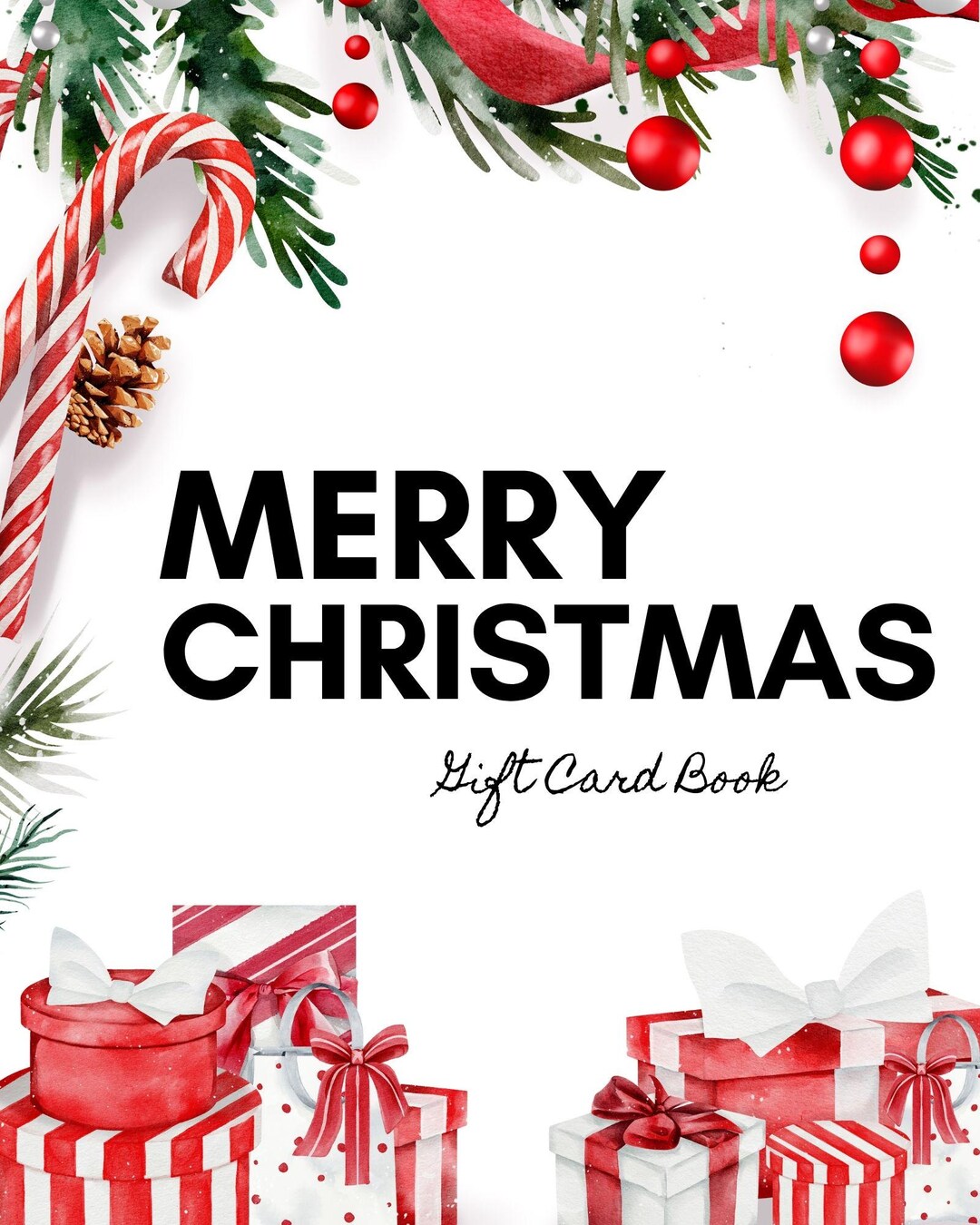 Merry Christmas Gift Card Book (printable) - Etsy