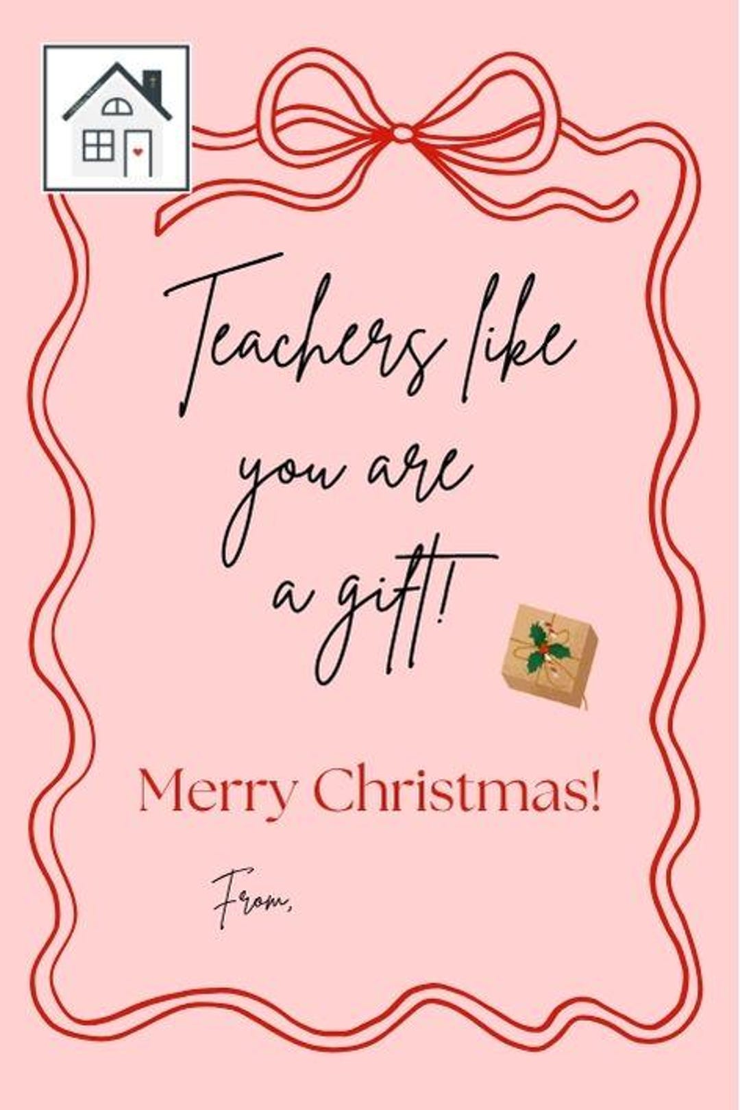 Christmas Teacher Gift Tag Printable - Etsy