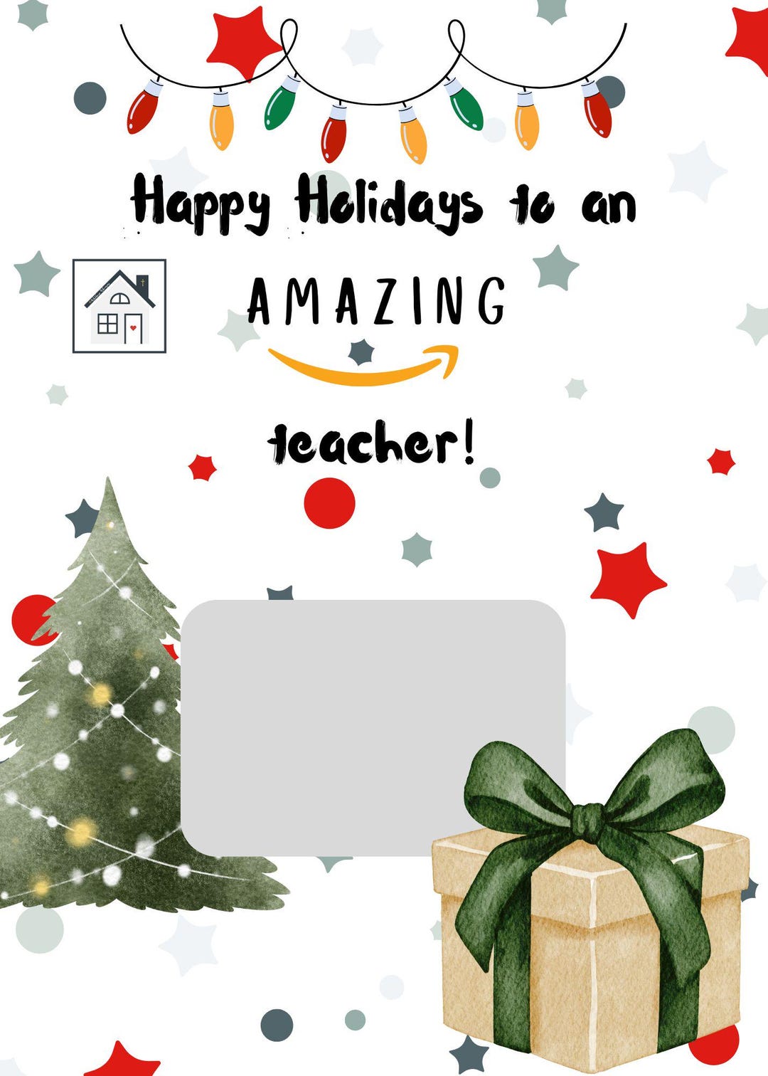 Christmas Teacher Gift Tag: Holiday Printable (5x7) (digital Download ...