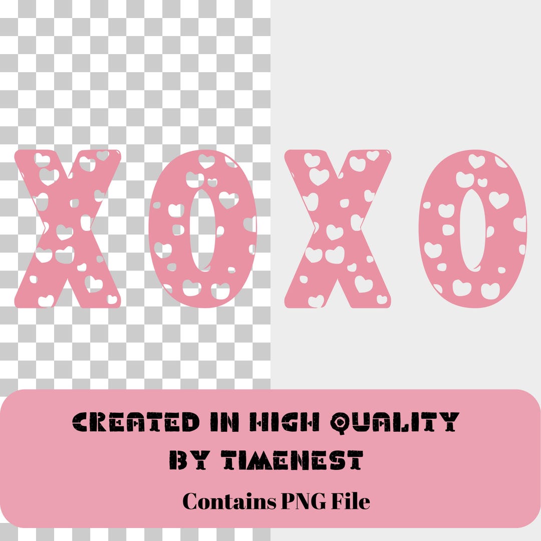Valentine's Day XOXO PNG Heart Pattern Sublimation Design - Etsy