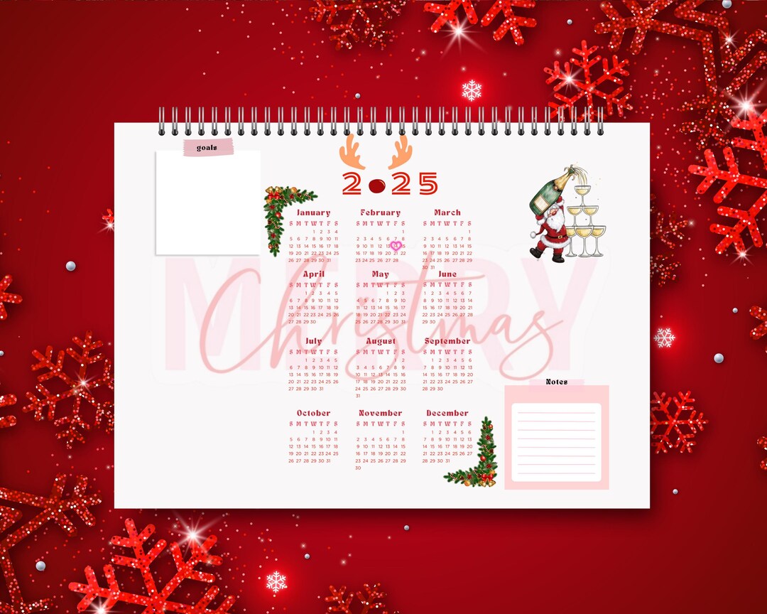 2025 Christmas-themed Calendar | A4 & Letter PDF Digital Download ...