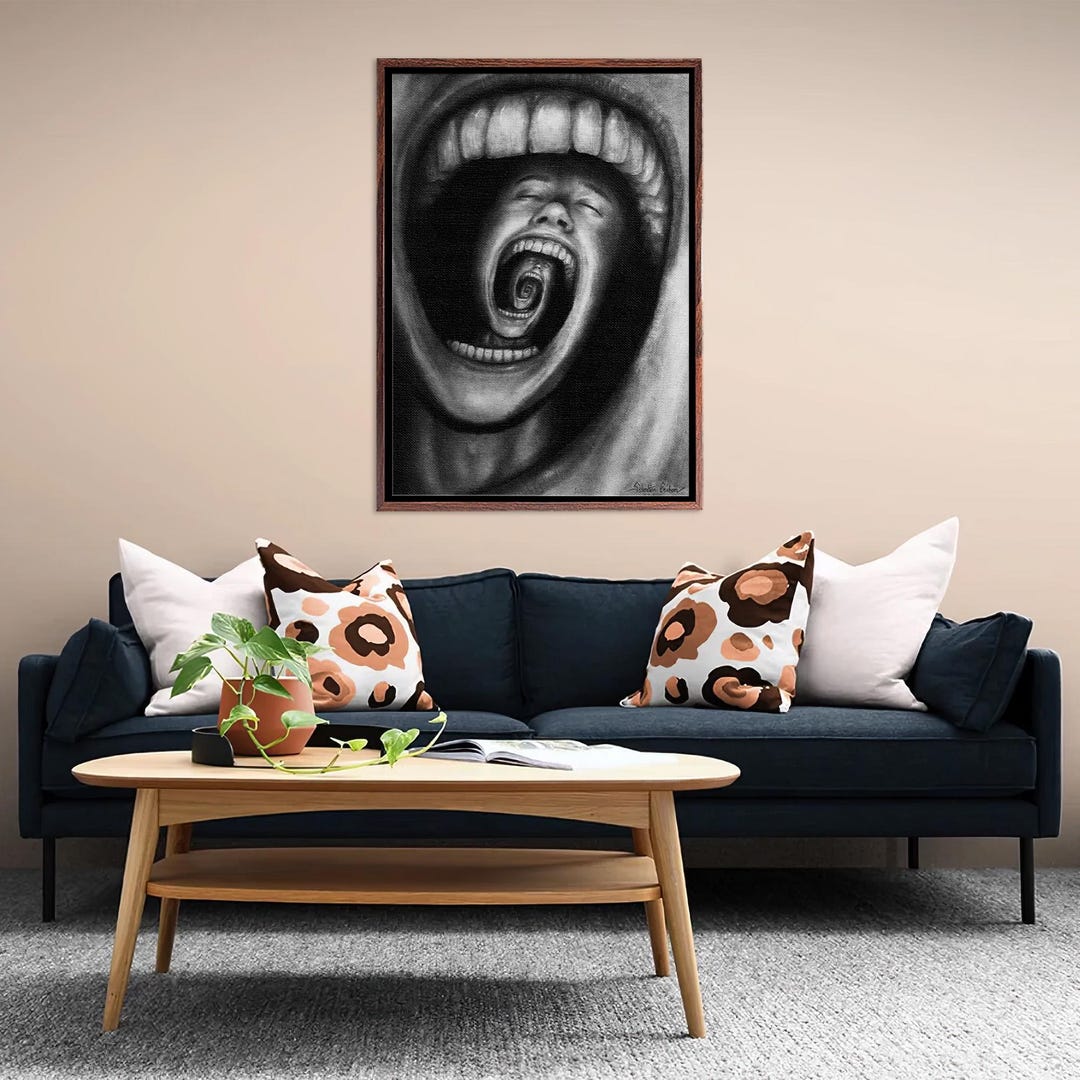 Depression and Mental Health Art Wall Art Canvas Painting, Framed ...