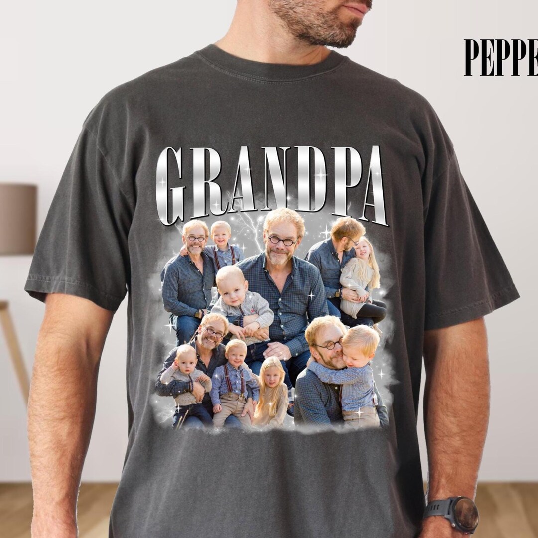 Grandpa Customized Bootleg Shirt, Custom Photo Shirt, Grandpa Photo ...