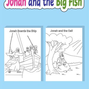 Jonah and the Big Fish Coloring Book: Bible Story Art (PDF Download) - Etsy