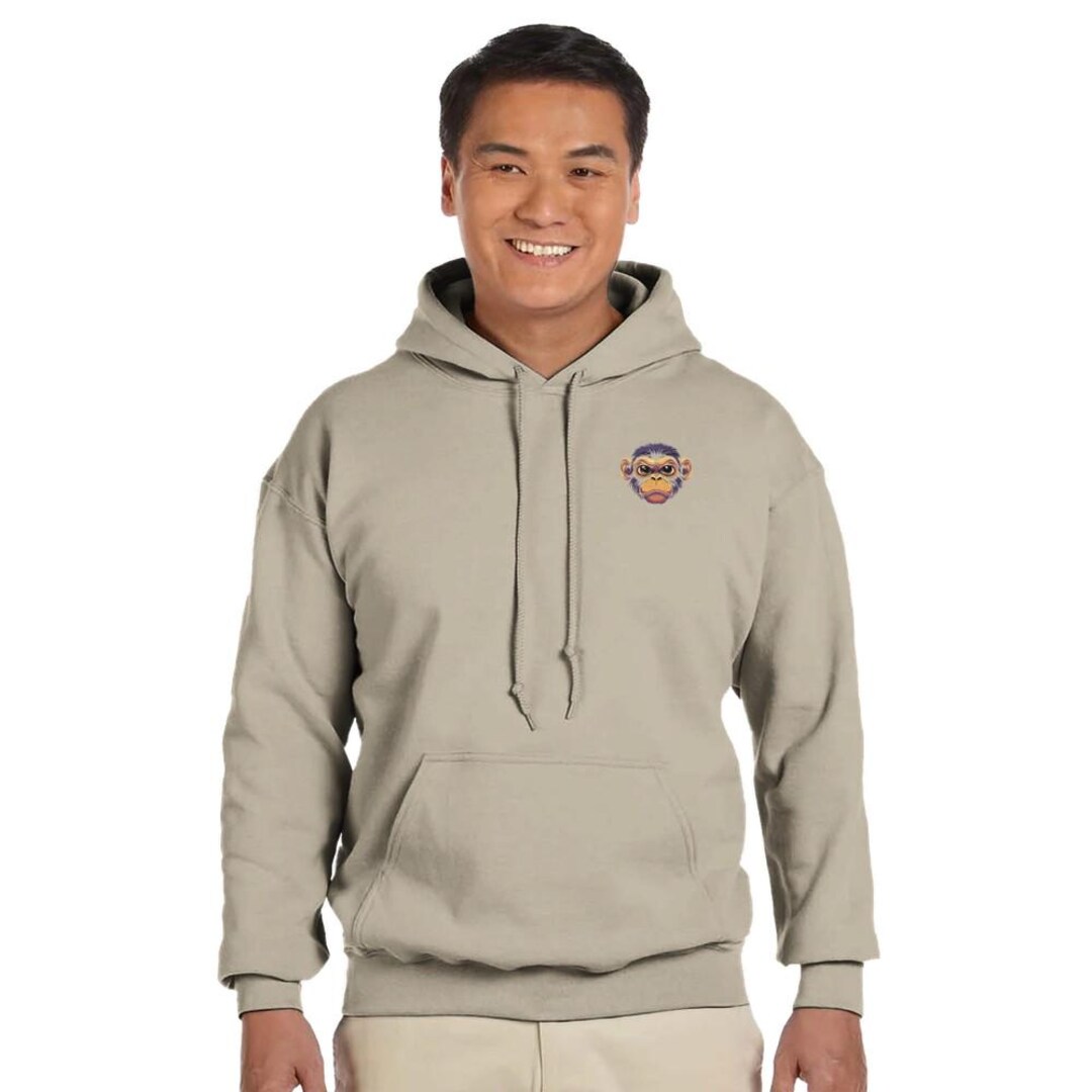 Cool Monkey Face Front Back Classic Men Pullover Hoodie - Etsy