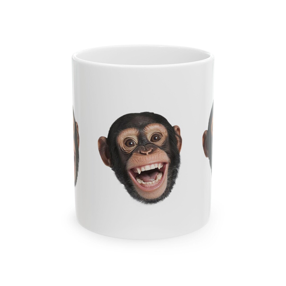 Funny Monkey Face Ceramic Mug, Ideal Gift for Animal Lovers, Breakfast ...