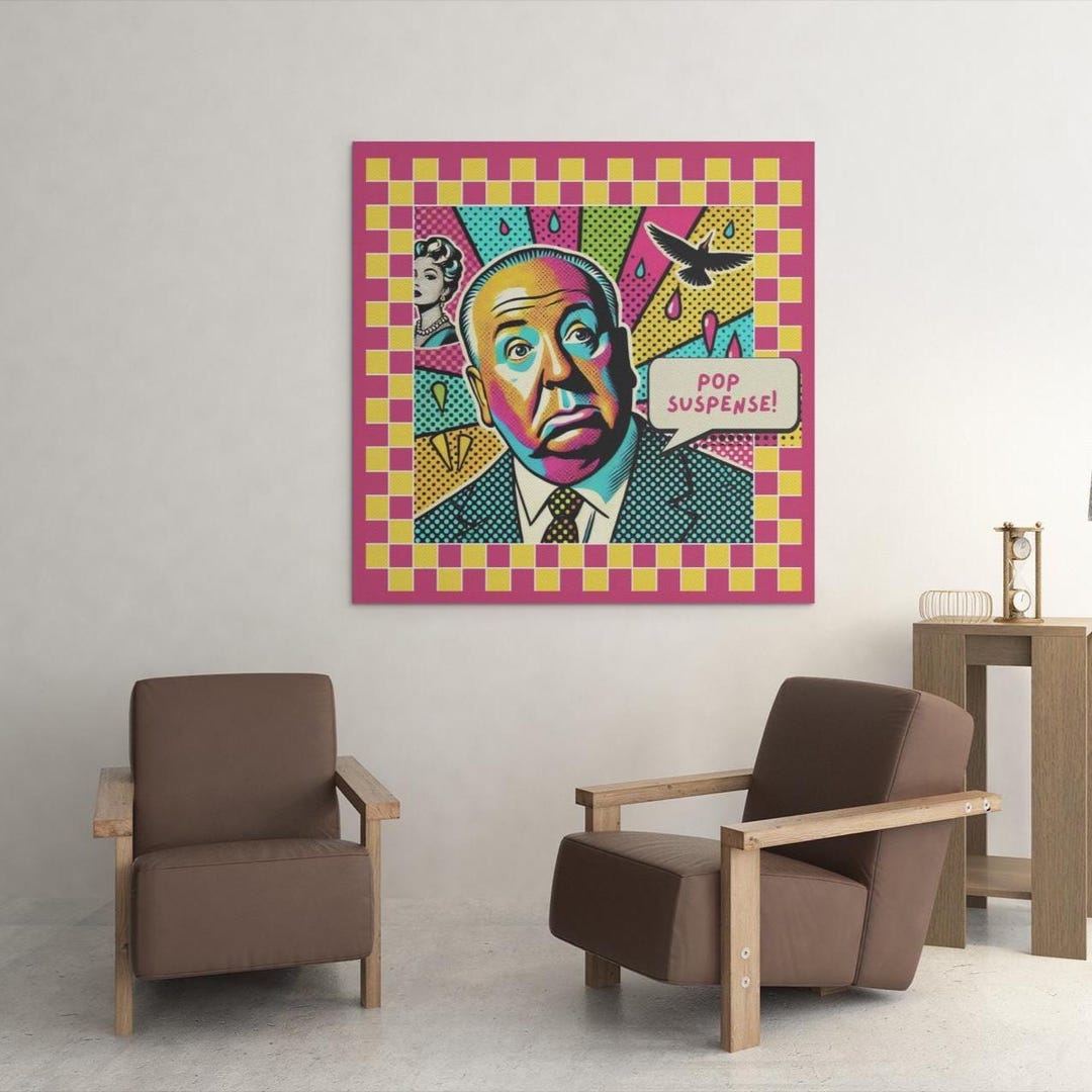 Pop Art Wall Art – Portrait of the Master of Suspense - Etsy Canada