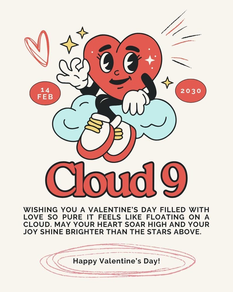 Valentines Day Digital Stickers Cute Love-themed - Etsy
