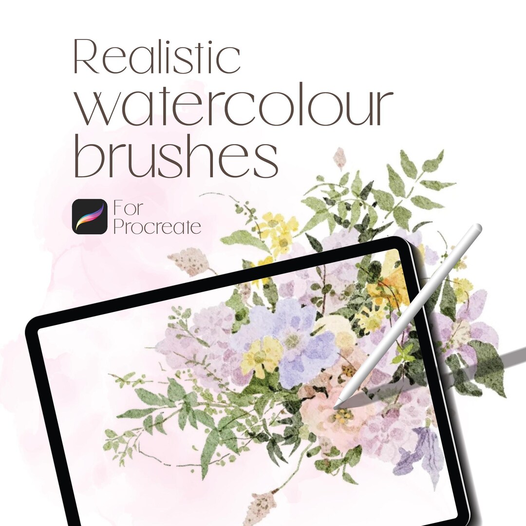 42 Realistic Watercolor Texture Brushes for Procreate | Hand-painted ...