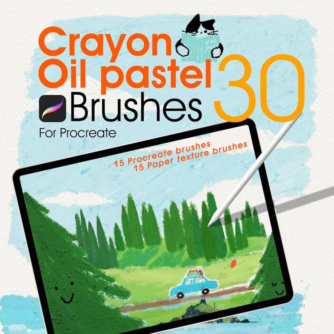 Procreate Brushes, Crayon and Oil Pastel Brushes for Procreate ...