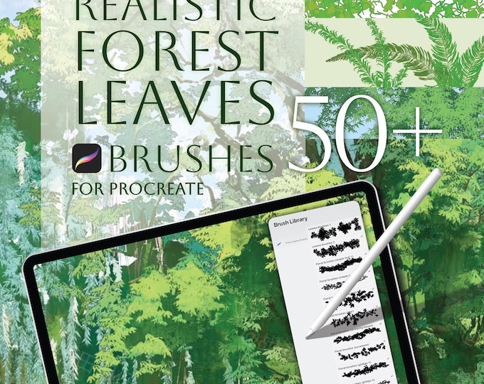 Forest Landscape Procreate Brushes: Watercolor Plant Brush Set (digital ...