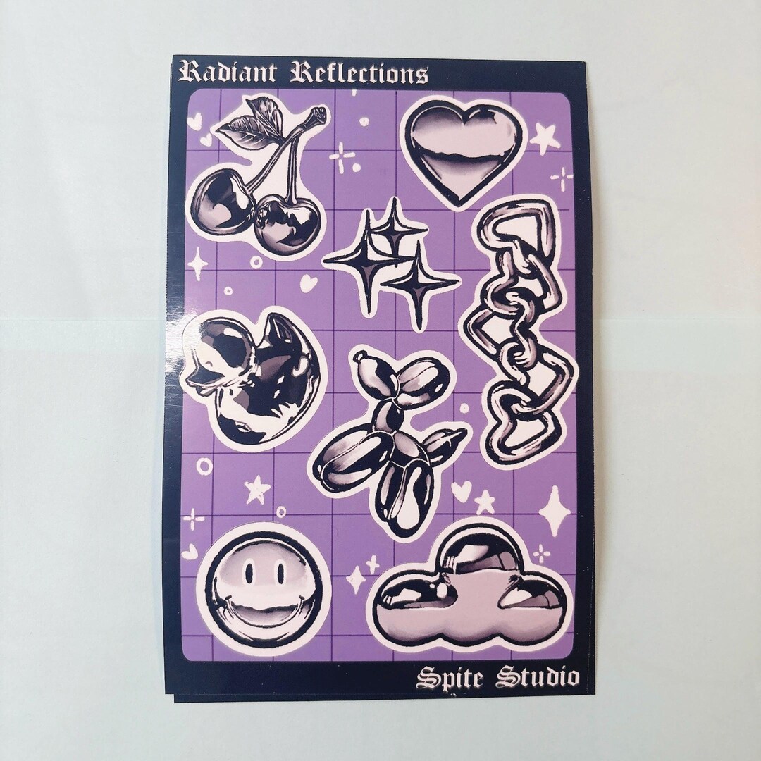 Radiant Reflections Metallic, Y2K, Journal Stickers, Notebook Stickers ...
