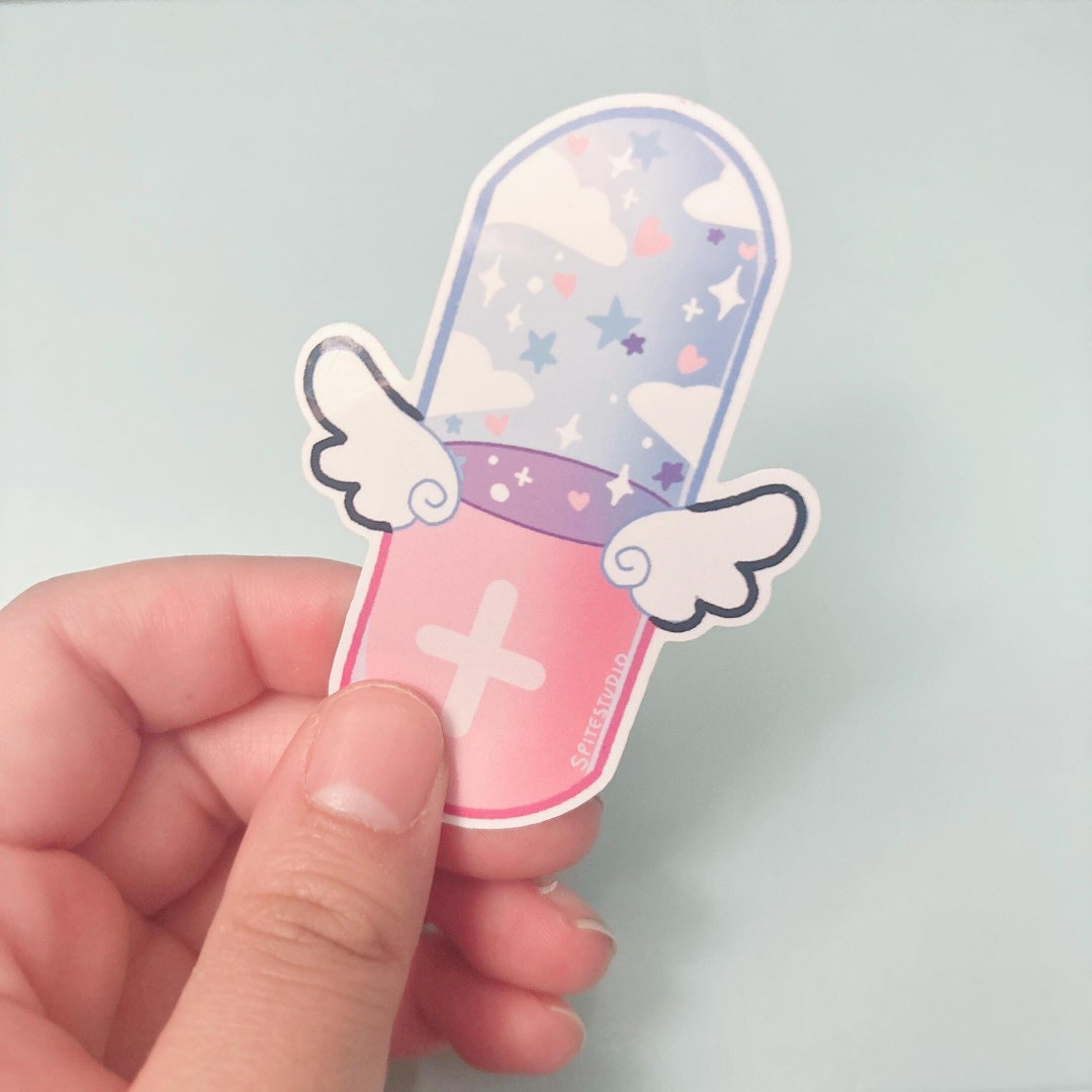 Menhera Pill Sticker | Angel, Fairy Kei, Yami Kawaii, Medical, Pastel ...