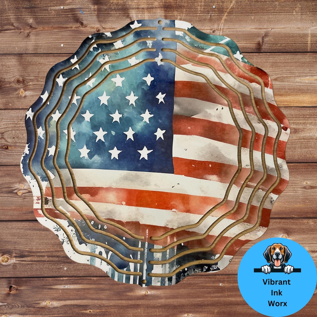 American Flag Wind Spinner - Etsy