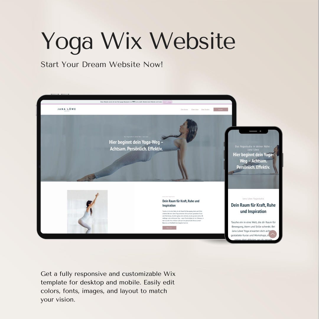 Wix Yoga Template | Yoga Website Template for WIX | Yoga Studio Website ...
