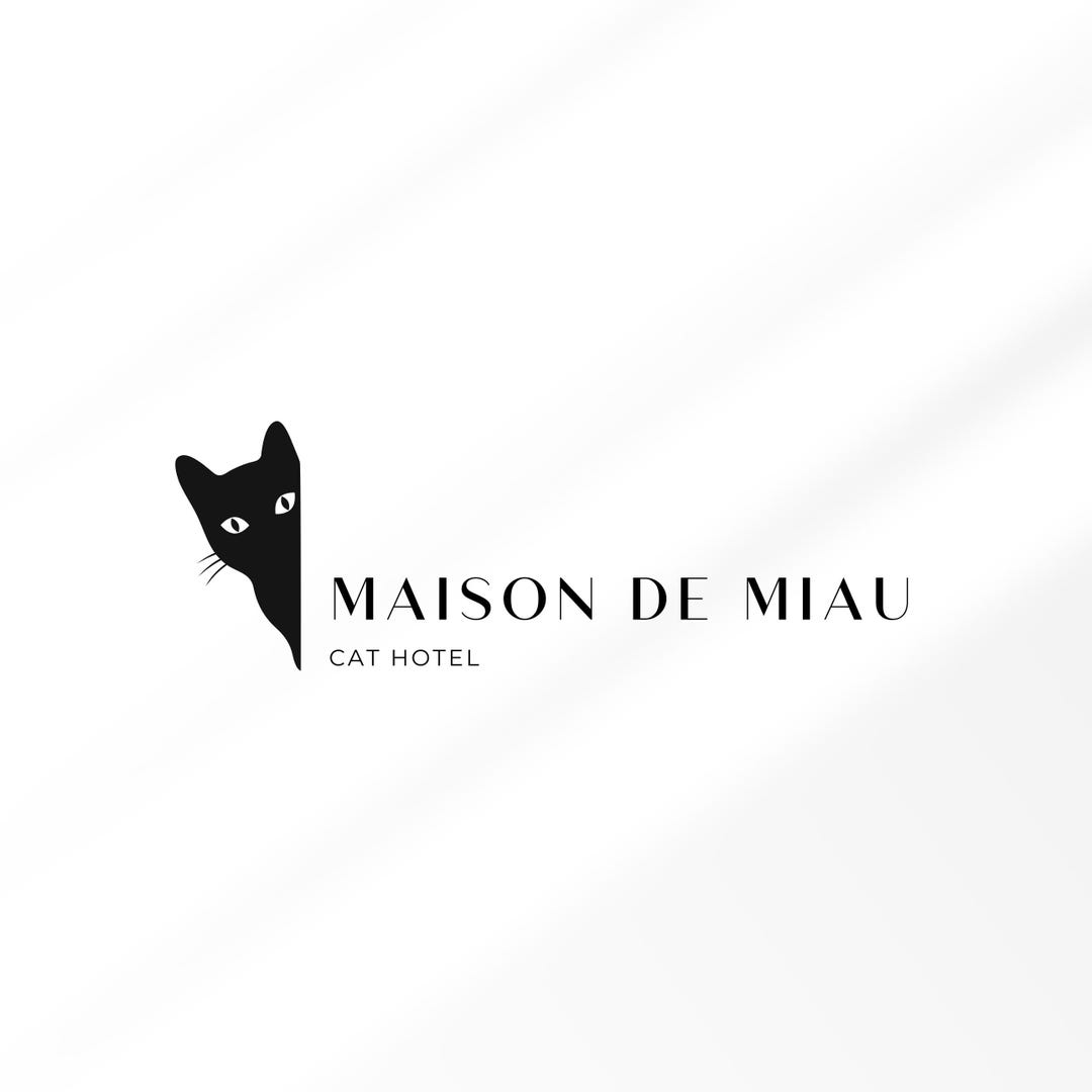 Premade Logo Design Black Cat | cat Hotel Logo | Luxury Pet Boarding ...