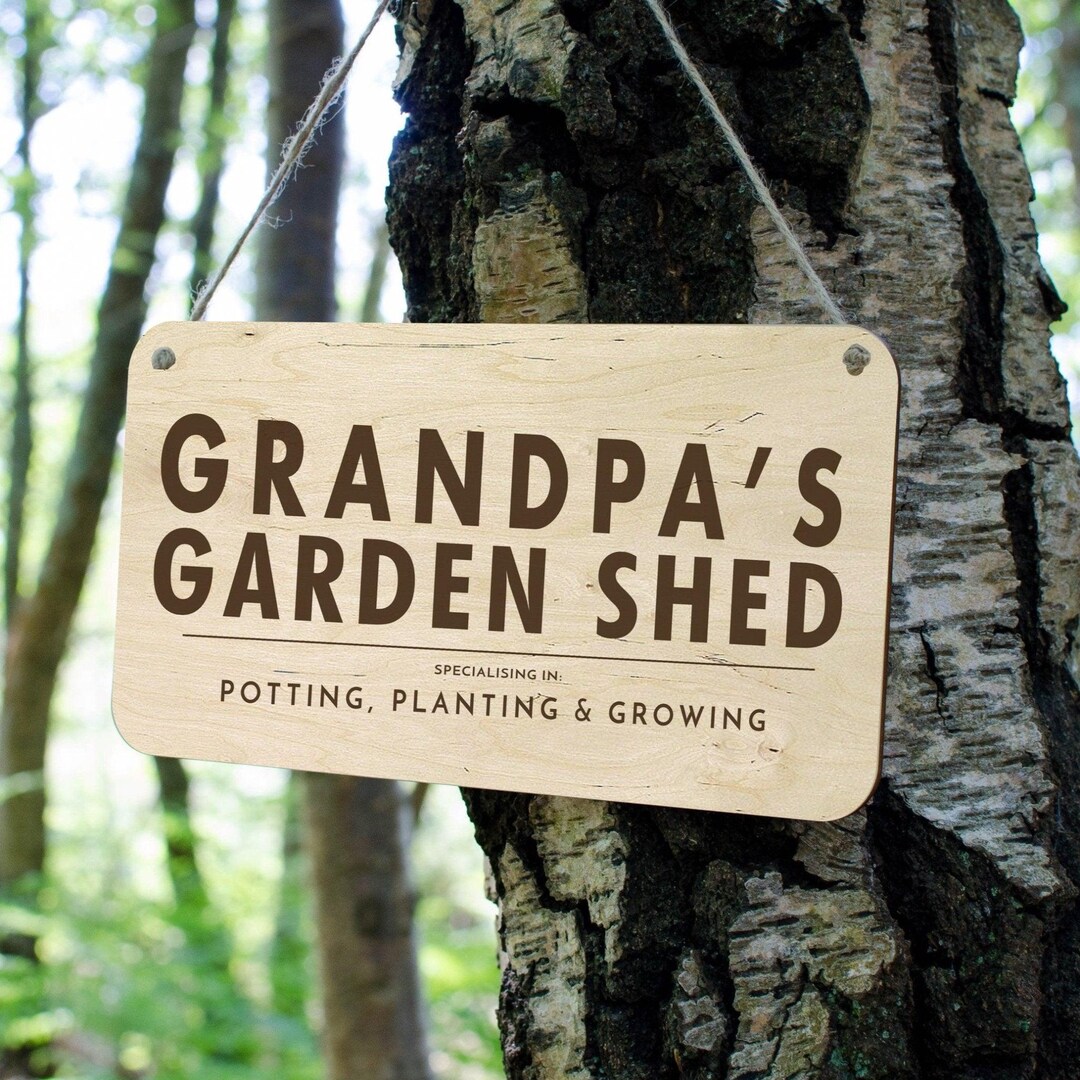 Personalized Wooden Shed Sign: Engraved Garage Decor - Etsy