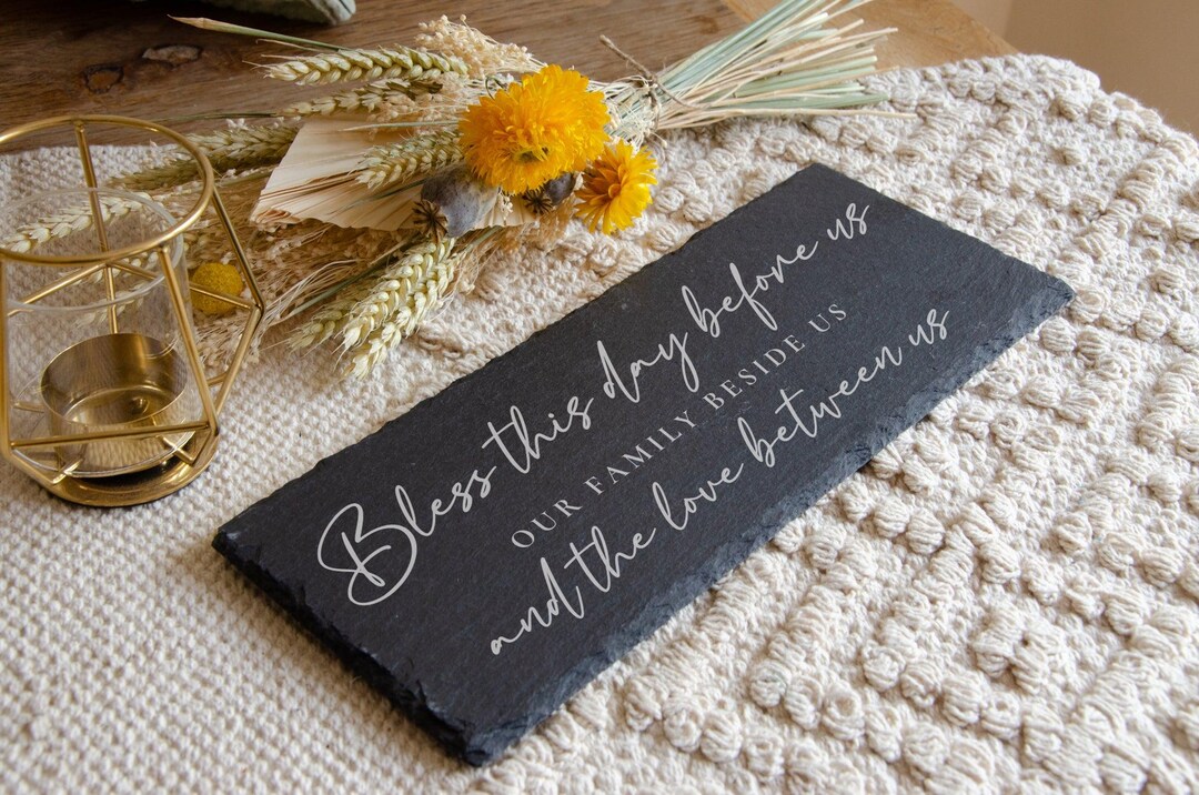 Engraved Slate Serving Platter: Bless the Food, 30x12cm - Etsy
