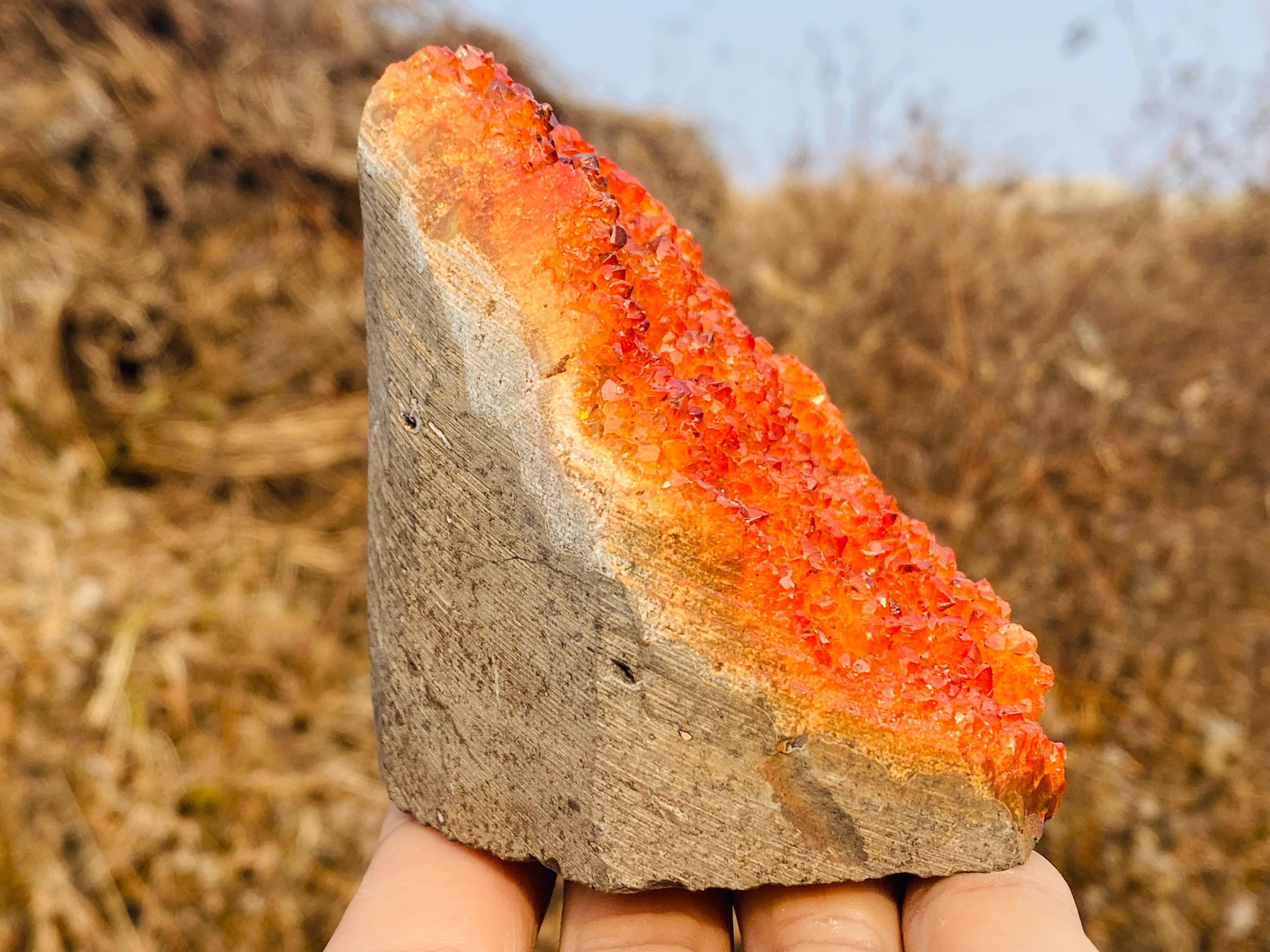 Beautiful Orange Geode Quartz,quartz Crystal,hand Carved,crystal Geode ...