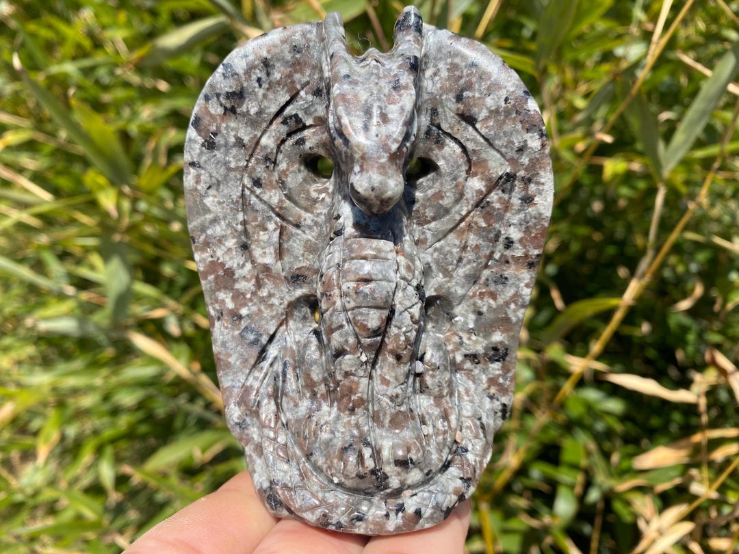 Yooperlite Dragon Skull: Hand Carved Crystal Fly, Home Decor (4") - Etsy