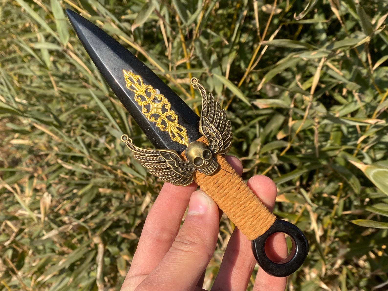 7" Natural Obsidian Quartz,quartz Crystal,hand Carved,obsidian Knife ...
