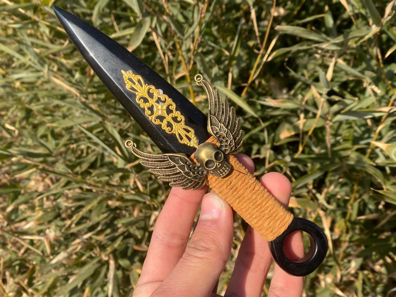 7" Natural Obsidian Quartz,quartz Crystal,hand Carved,obsidian Knife ...
