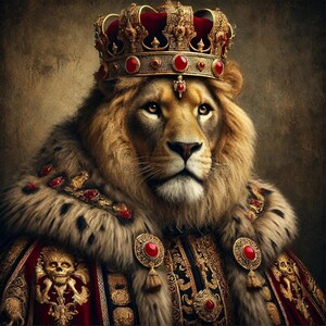 Canva Royal Animal Portrait From Photo Custom Funny Canvas Digital Art ...