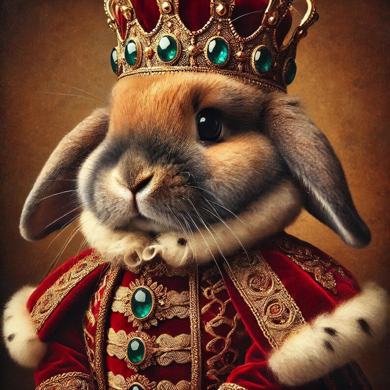 Canva Royal Animal Portrait From Photo Custom Funny Canvas Digital Art ...