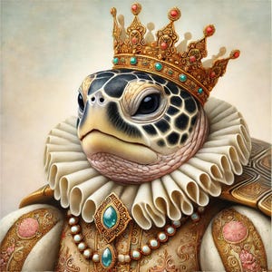 Canva Royal Animal Portrait From Photo Custom Funny Canvas Digital Art ...