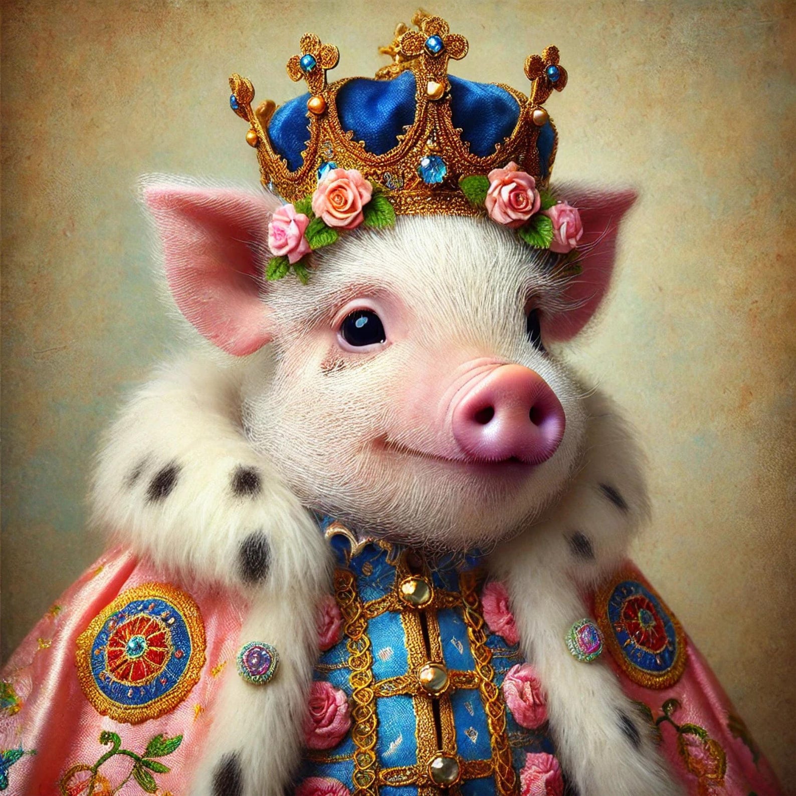 Canva Royal Animal Portrait From Photo Custom Funny Canvas Digital Art ...