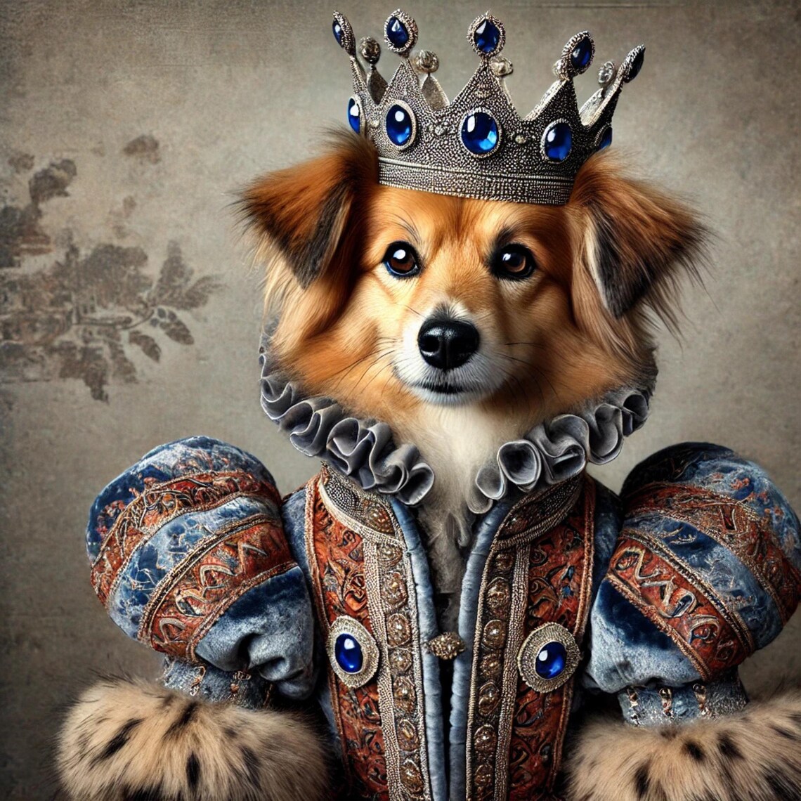 Canva Royal Animal Portrait From Photo Custom Funny Canvas Digital Art ...