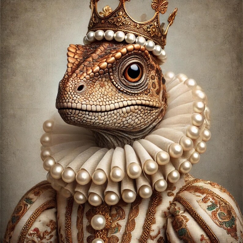 Canva Royal Animal Portrait From Photo Custom Funny Canvas Digital Art ...