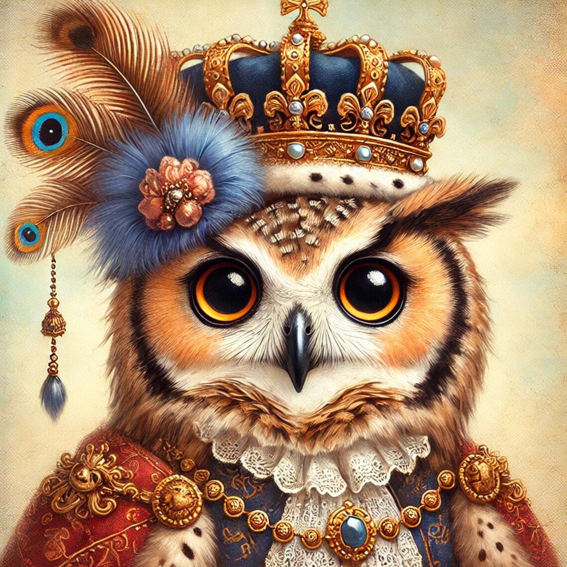 Canva Royal Animal Portrait From Photo Custom Funny Canvas Digital Art ...