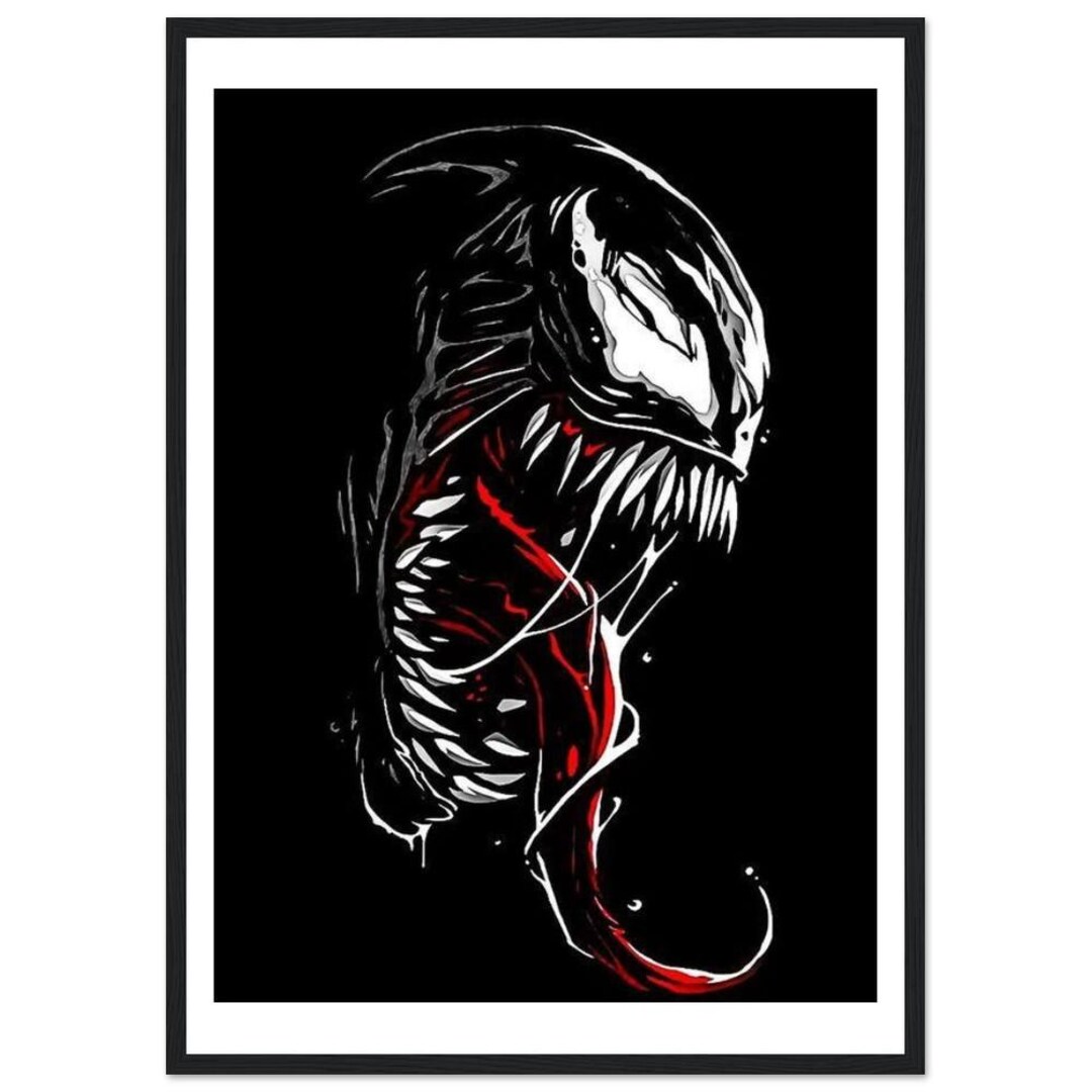 Venom Side Profile Classic Semi-glossy Paper Wooden Framed Poster ...