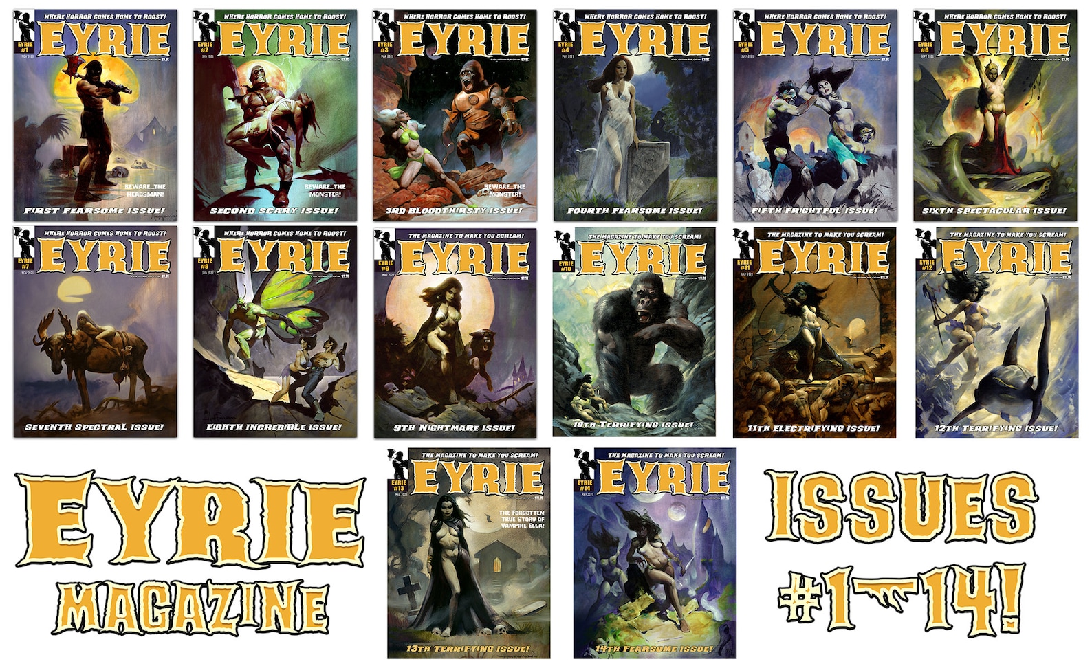 EYRIE MAGAZINE Complete Collection of Horror Comics Issues - Etsy