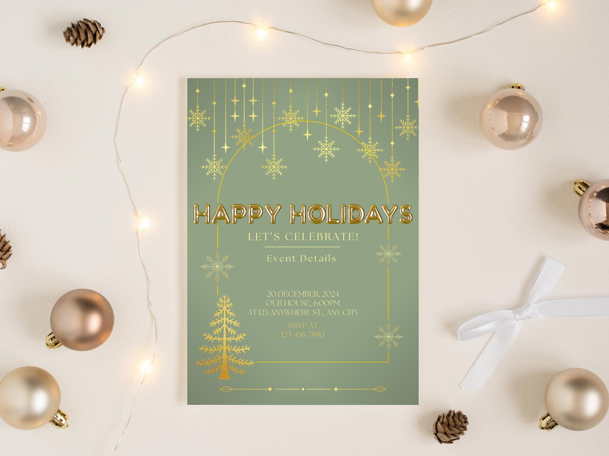 Holiday Party Invitation Template - Etsy