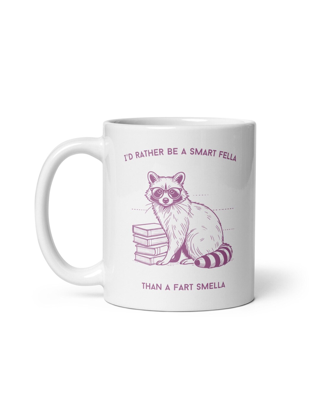 Personalized Smart Fella Raccoon With Glasses Coffee Mug Funny - Etsy