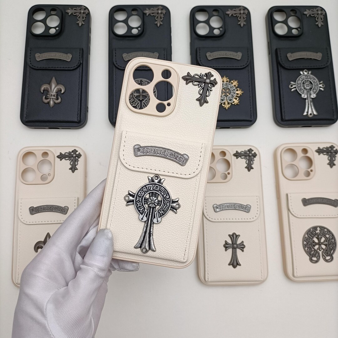 With Card Bag Opium Cross Iris Chapter Handmade Leather Phone Case Men ...